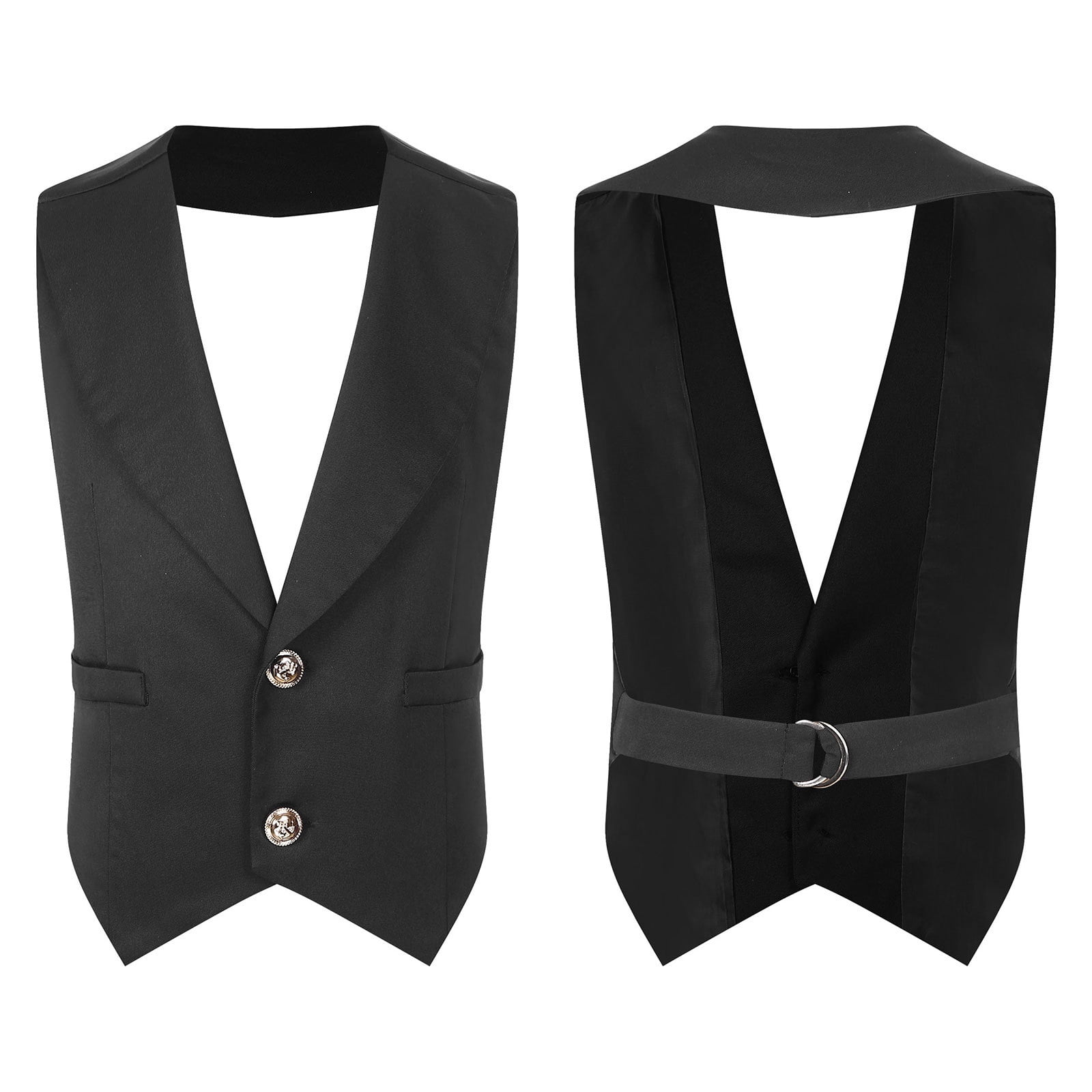iiniim Kids Boys Lapel V Neck Button Up Formal Tuxedo Suit Vest Halter ...