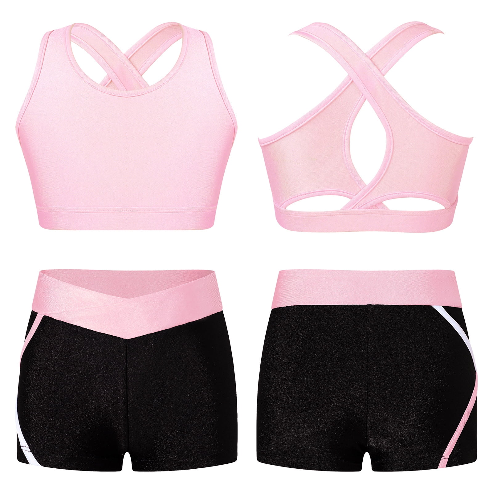iiniim Kids Girls 2 Pcs Dance Athletic Ballet Gymnastic Tracksuit ...