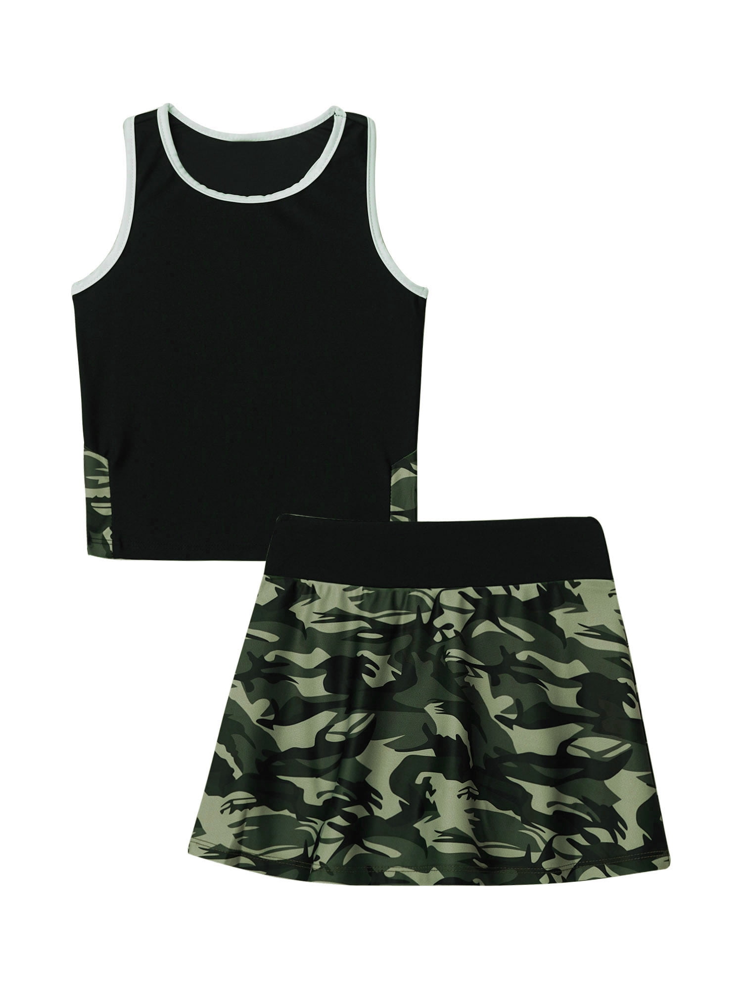 iiniim Kids Girls 2 Pieces Tennis Golf Dress Set with Shorts Racerback ...