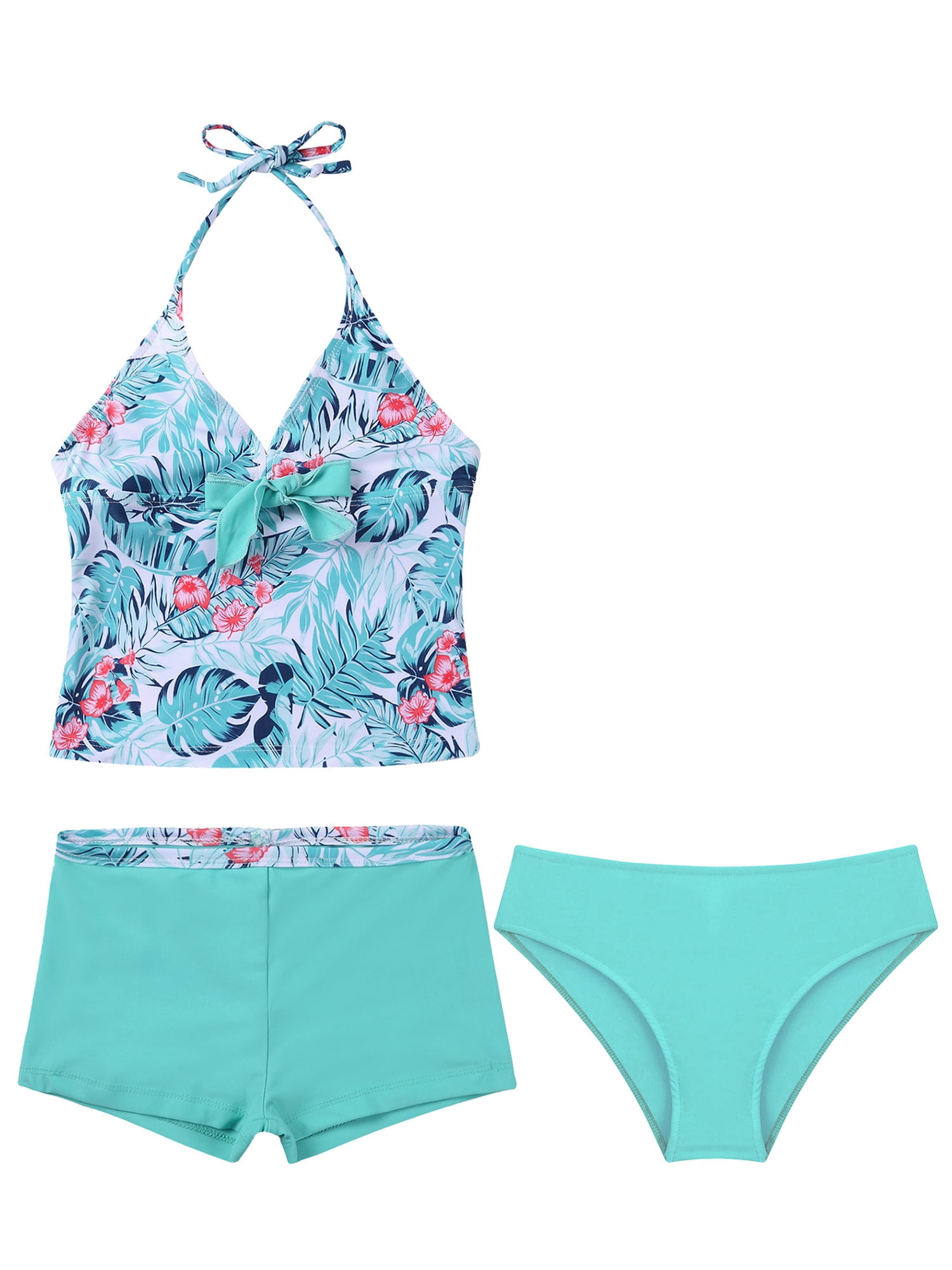 iiniim Kids Girls 3pcs Swimsuits Halter Neck Beach Swimming Tankini ...