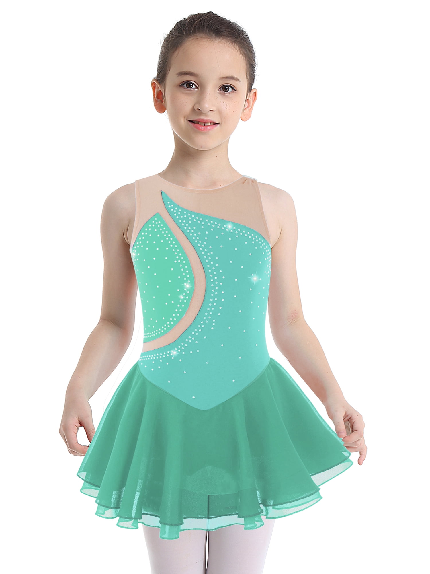 iiniim Girls Shiny Rhinestone Figure Ice Skating Dress Dance Ballet ...