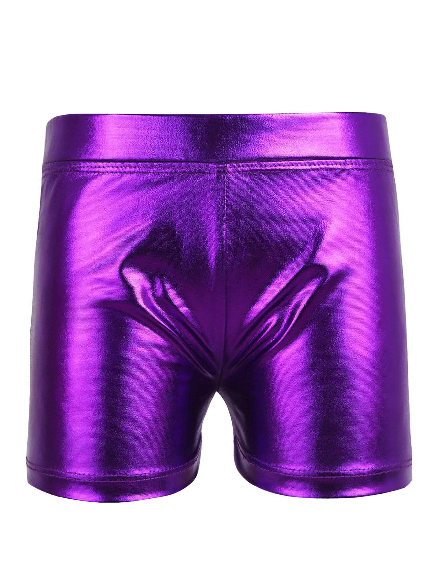 iiniim Kids Girls Ballet Dance Gymnastic Shorts Shiny Metallic Workout ...