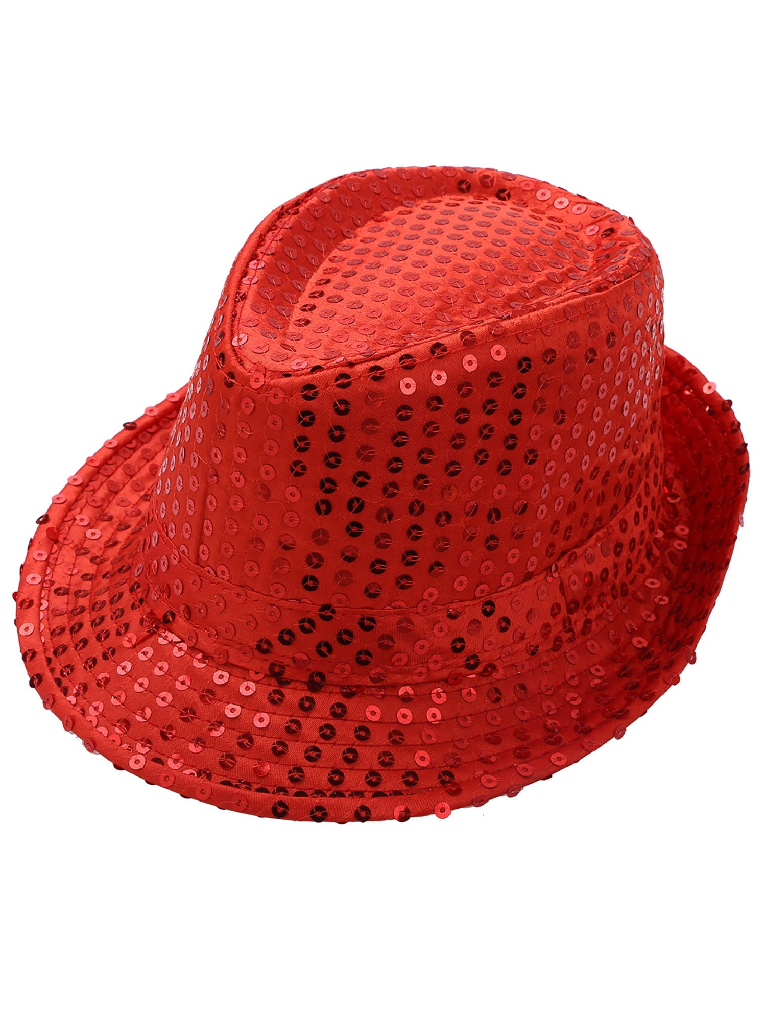 iiniim Kids Girls Boys Shiny Sequins Fedora Hat Hip Hop Street Dance ...