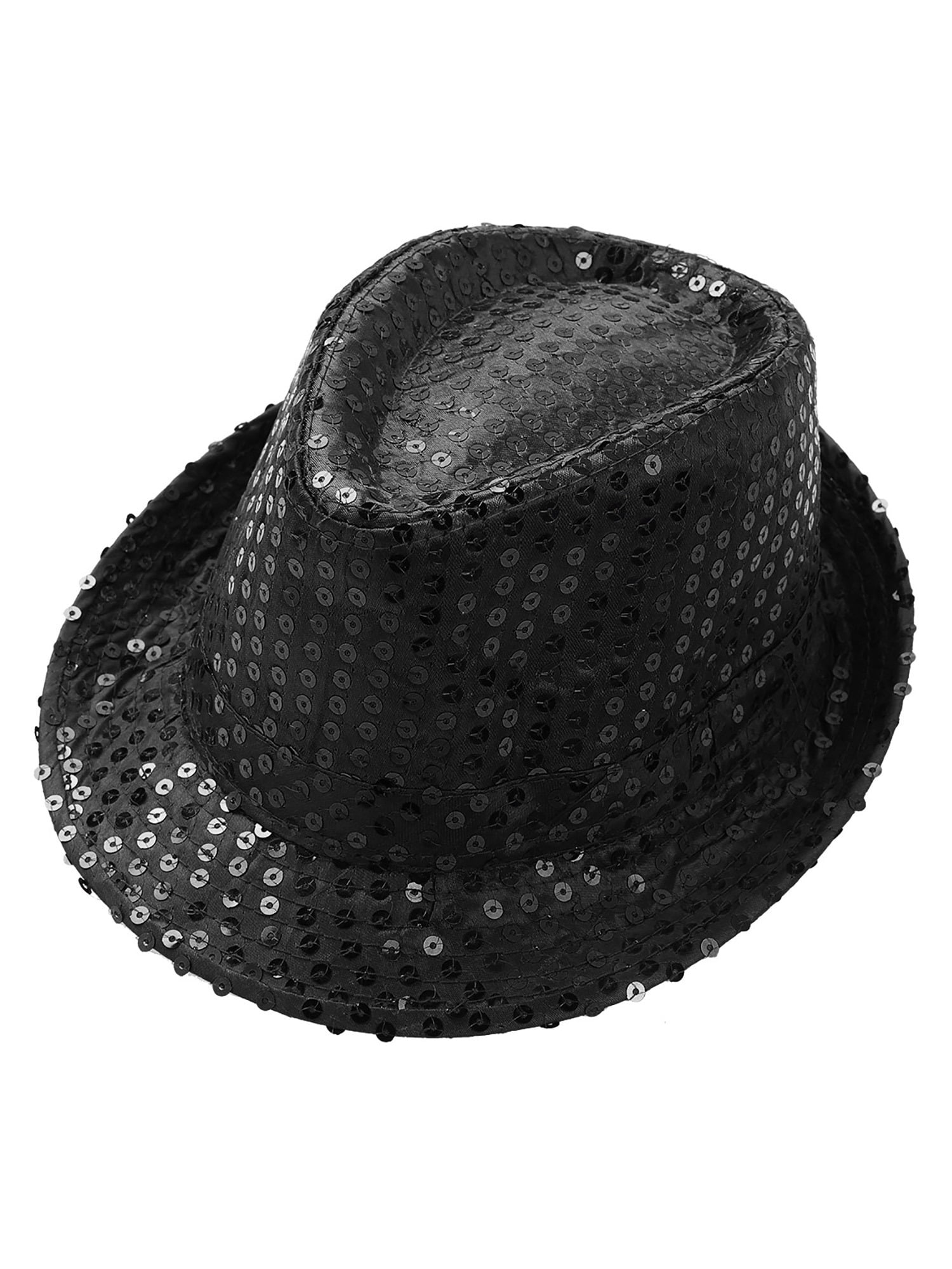 iiniim Kids Girls Boys Shiny Sequins Fedora Hat Hip Hop Street Dance ...