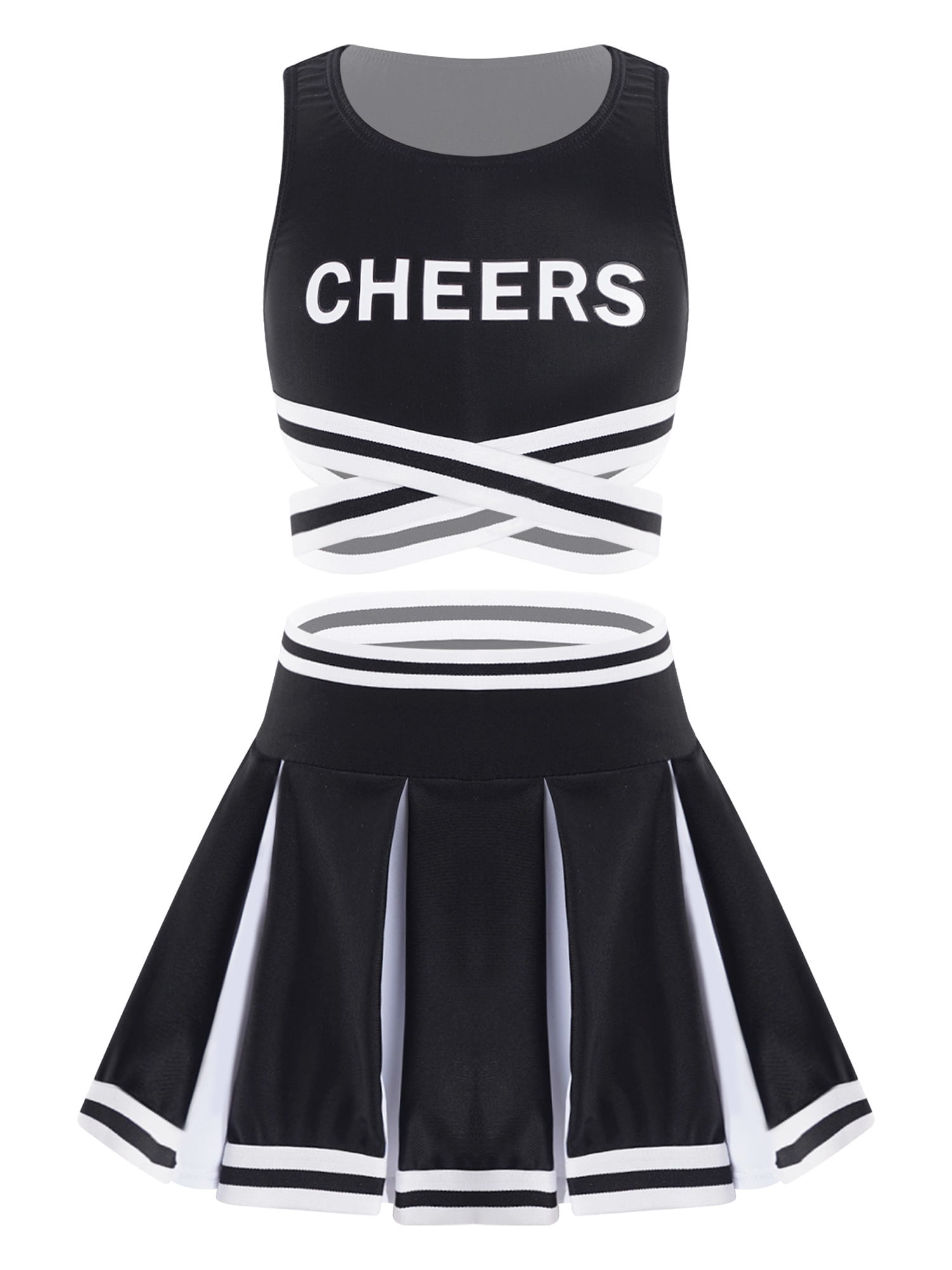 iiniim Kids Girls Cheerleading Costume Cheer Crop Top with Pleated ...
