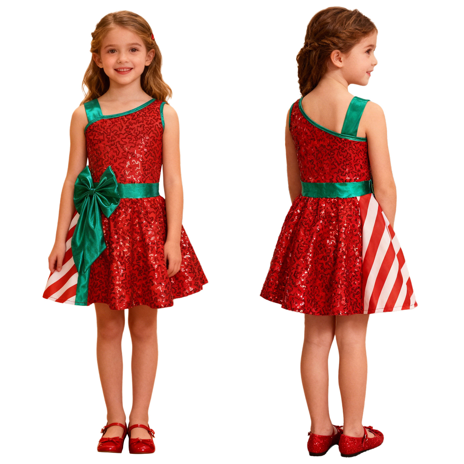 iiniim Kids Girls Christmas Elf Shiny Sequined Ballet Dance Ice Skating ...