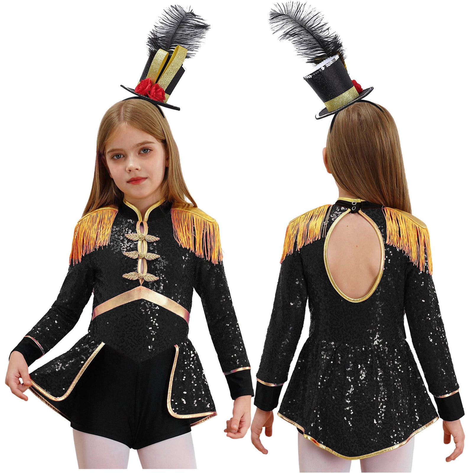 iiniim Kids Girls Circus Magician Costume Ringmaster Lion Tamer Outfits ...