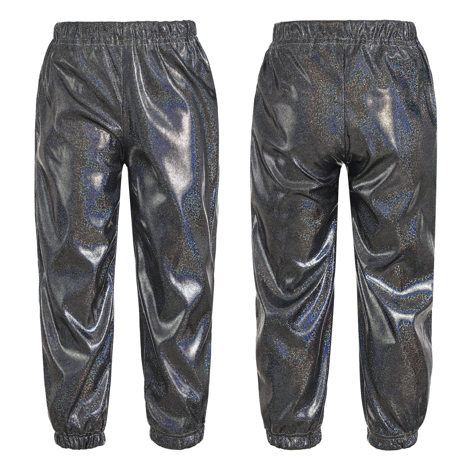 iiniim Kids Girls Dance Pants Metallic Hip Hop Street Jazz Performance ...