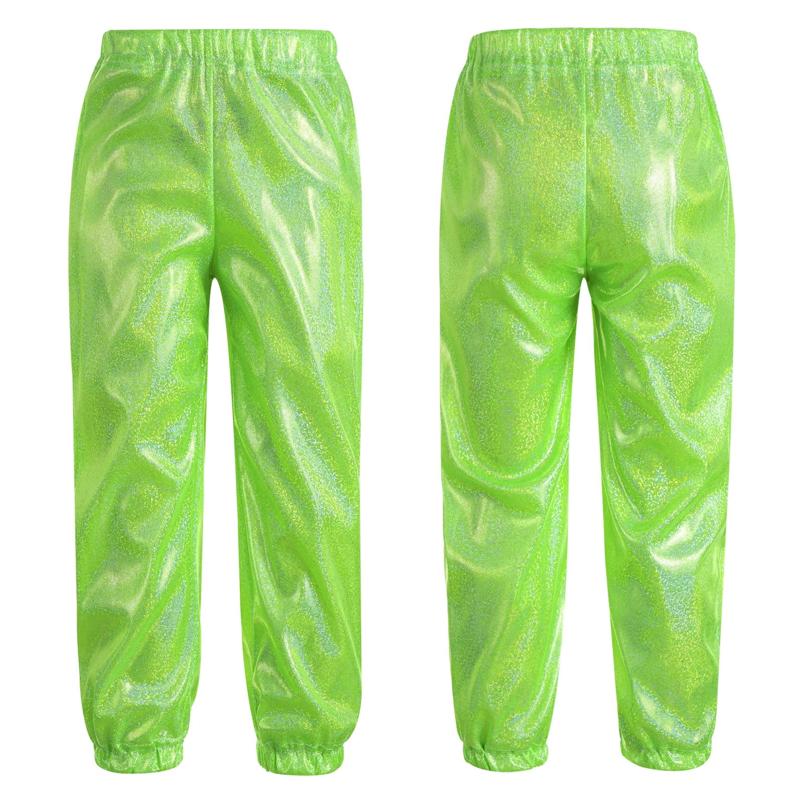 iiniim Kids Girls Dance Pants Metallic Hip Hop Street Jazz Performance ...