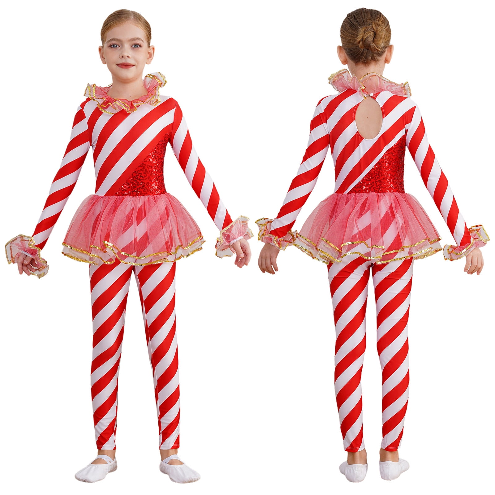 iiniim Kids Girls Dance Unitard Long Sleeve Gymnastics Leotard Full ...