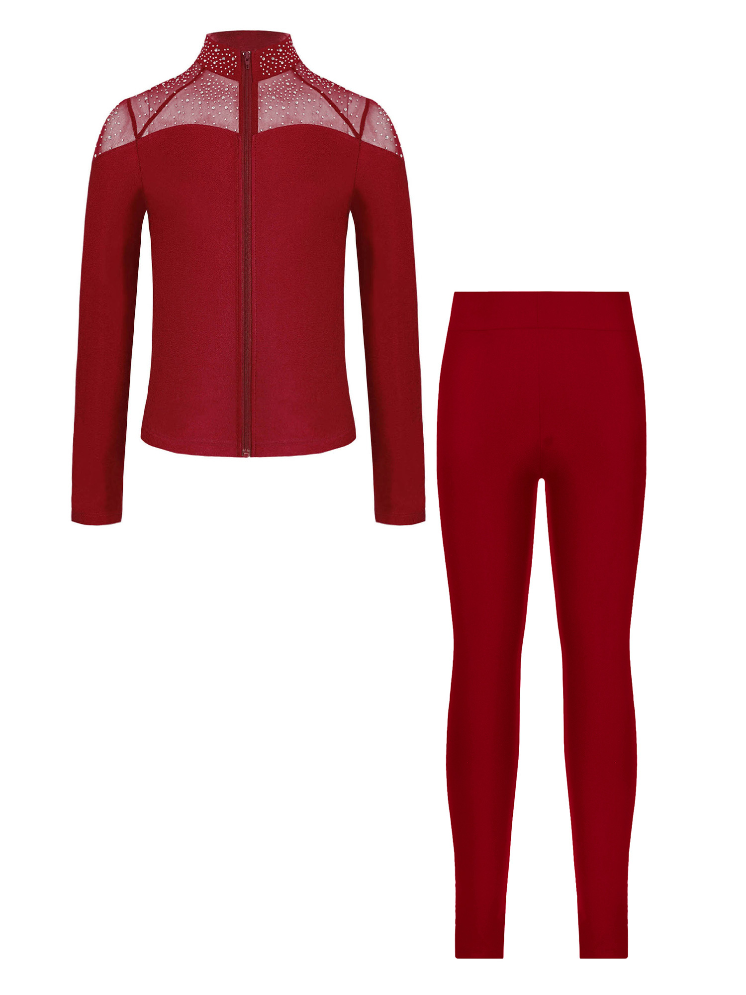 iiniim Kids Girls Figure Skating Gymnastics Dance Tracksuit Long Sleeve ...