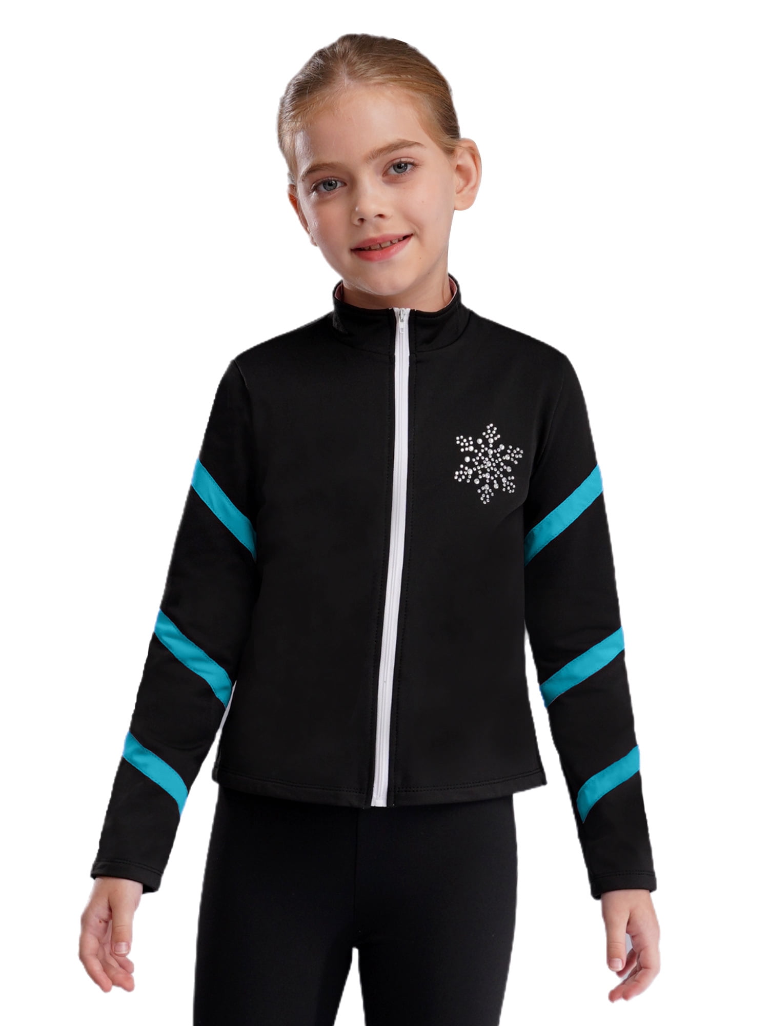 iiniim Kids Girls Figure Skating Jacket Sport Long Sleeves Training ...