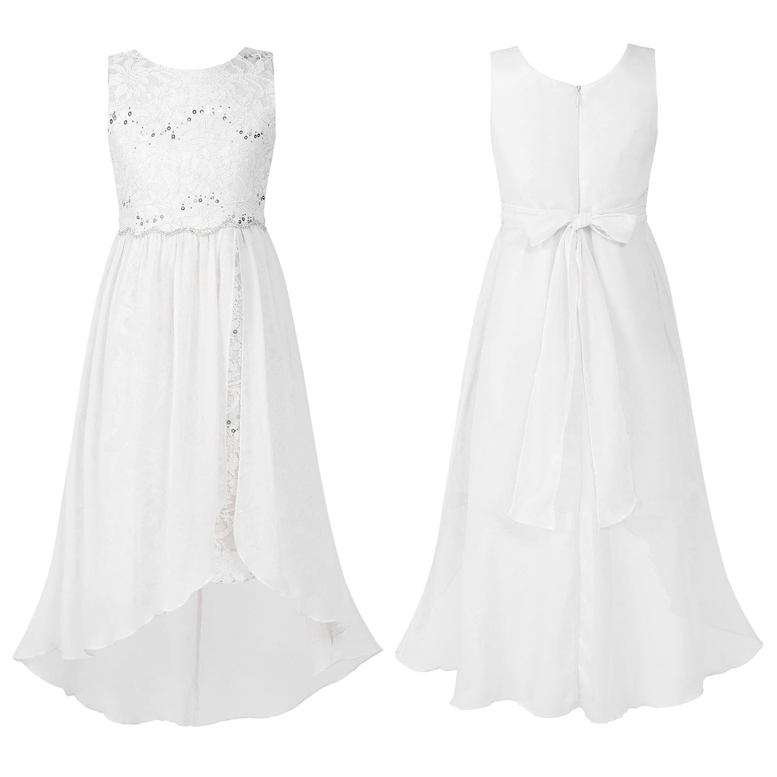iiniim Kids Girls Floral Lace Wedding Junior Bridesmaid High Low ...