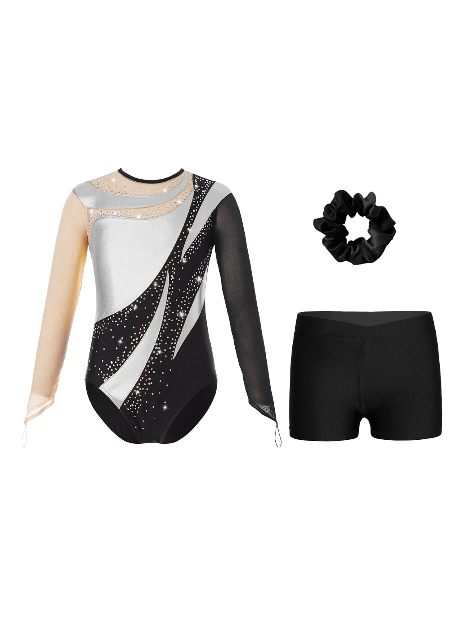 iiniim Kids Girls Gymnastics Bodysuit with Shorts Set Ballet Dance ...