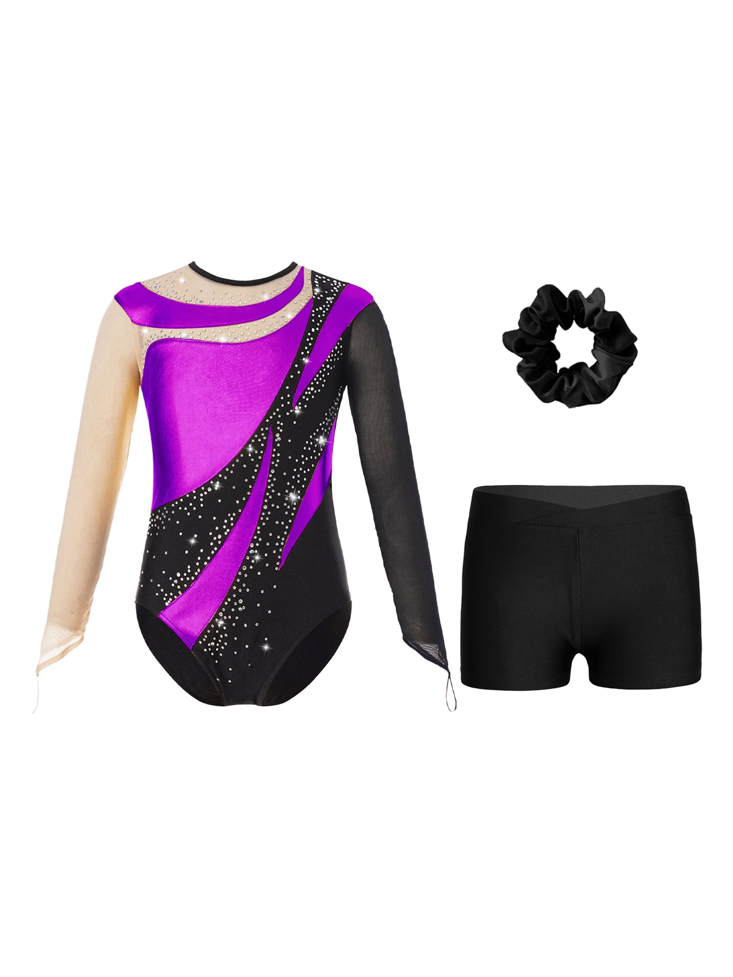 iiniim Kids Girls Gymnastics Bodysuit with Shorts Set Ballet Dance ...