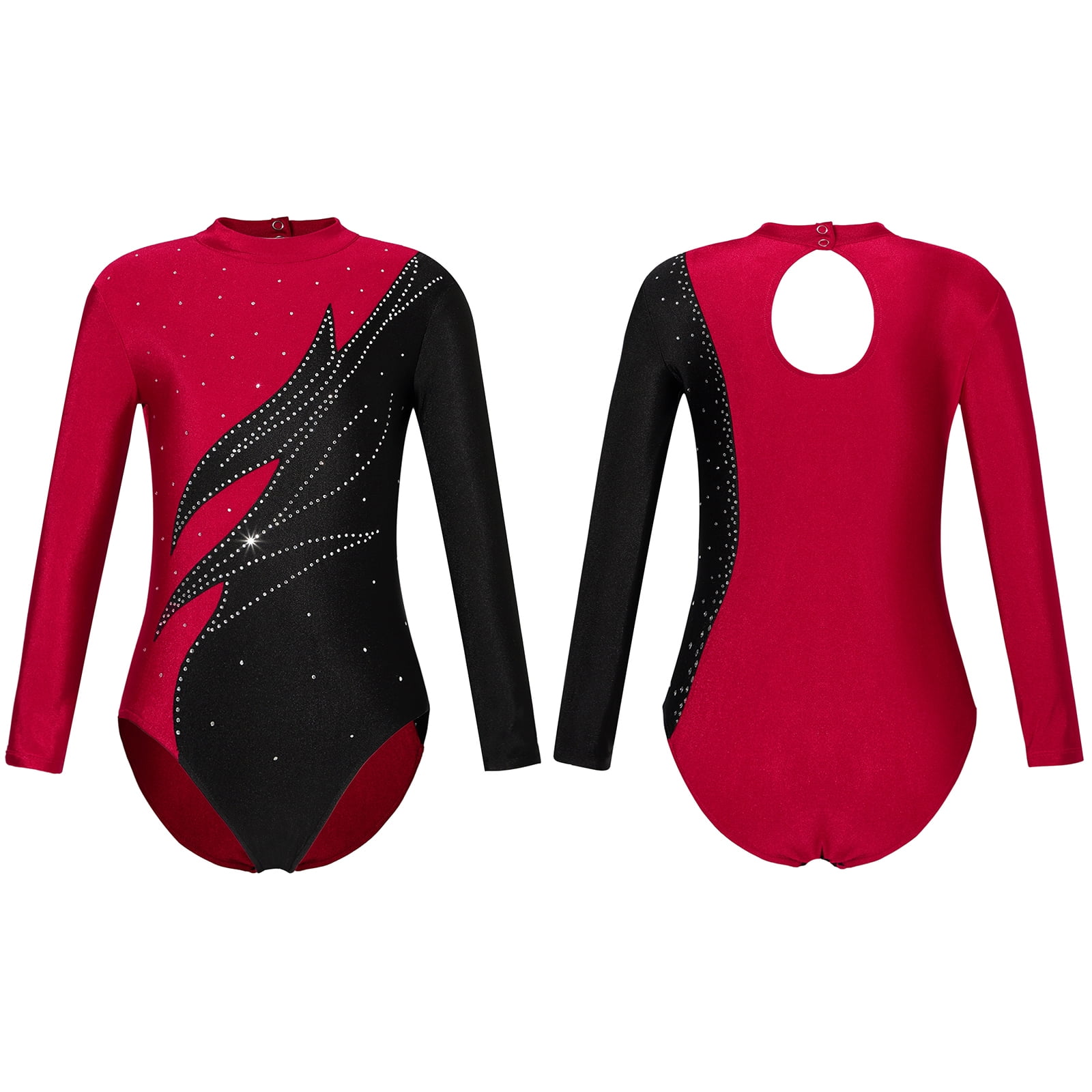 iiniim Kids Girls Long Sleeve Gymnastics Ballet Dance Leotard Biketard ...