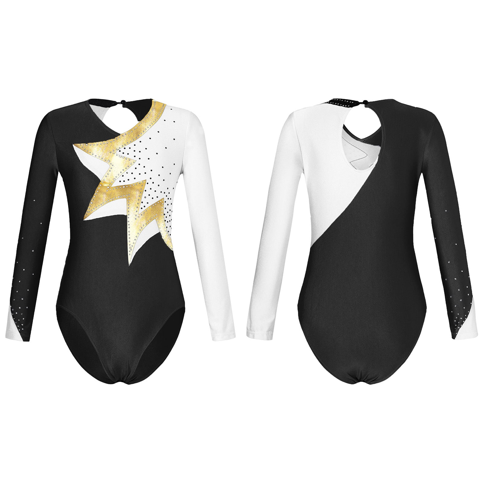 iiniim Kids Girls Long Sleeve Sparkly Diamonds Tumbling Ballet Dance ...