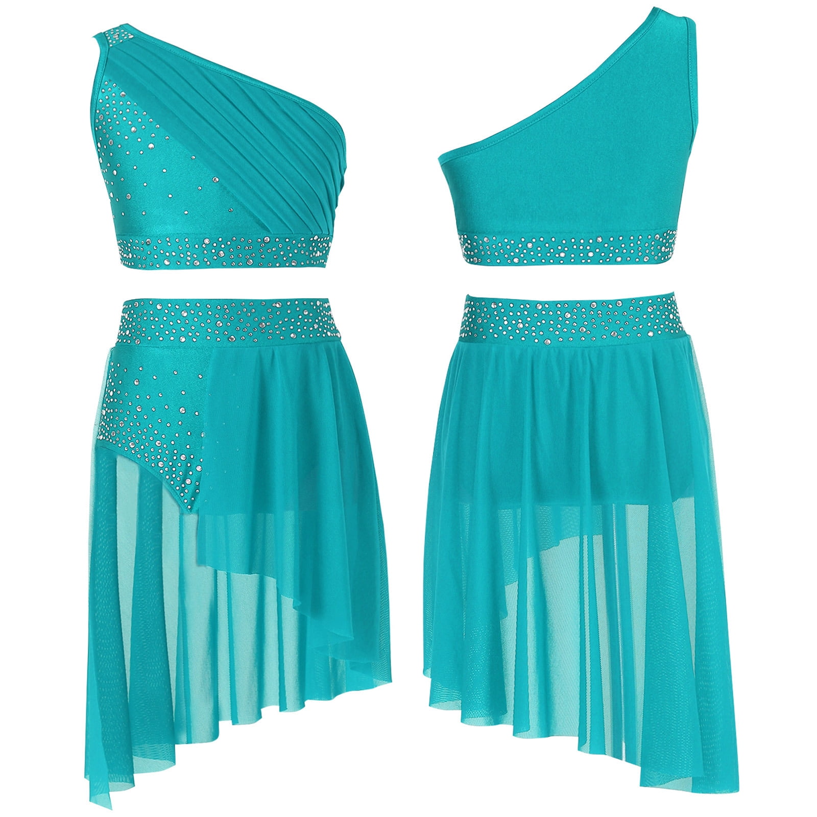 iiniim Kids Girls Lyrical Jazz Latin Dance Outfits Performance Crop Top ...