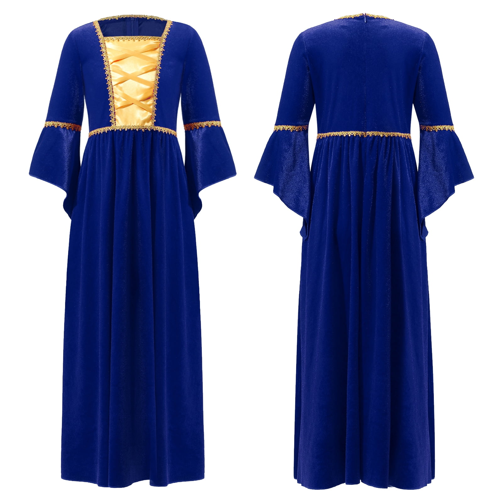 iiniim Kids Girls Medieval Princess Costume Long Flared Sleeve High ...