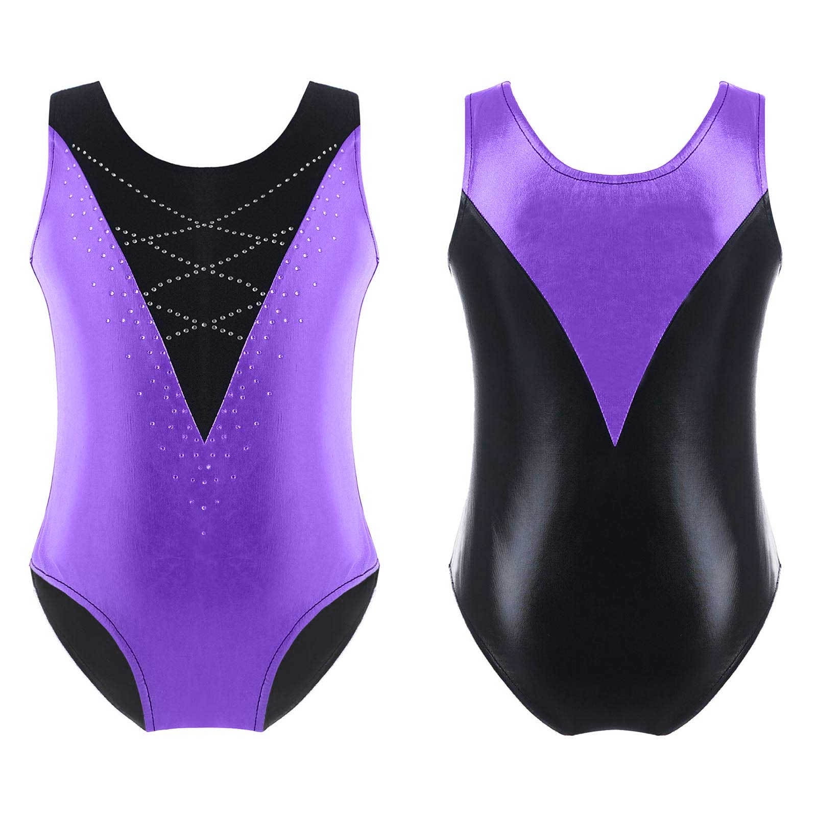 iiniim Kids Girls Metallic Sleeveless Ballet Dance Leotard Gymnastic ...