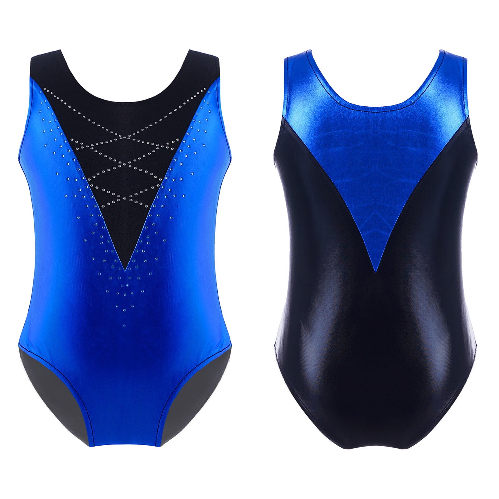 iiniim Kids Girls Metallic Sleeveless Ballet Dance Leotard Gymnastic ...