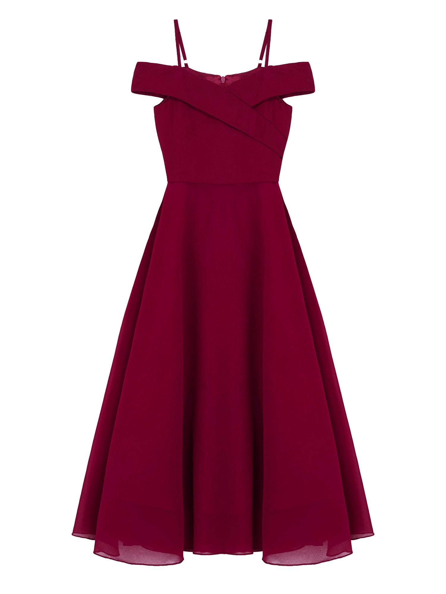 iiniim Kids Girls Off Shoulder Spaghetti Strap A-Line Chiffon Wedding ...