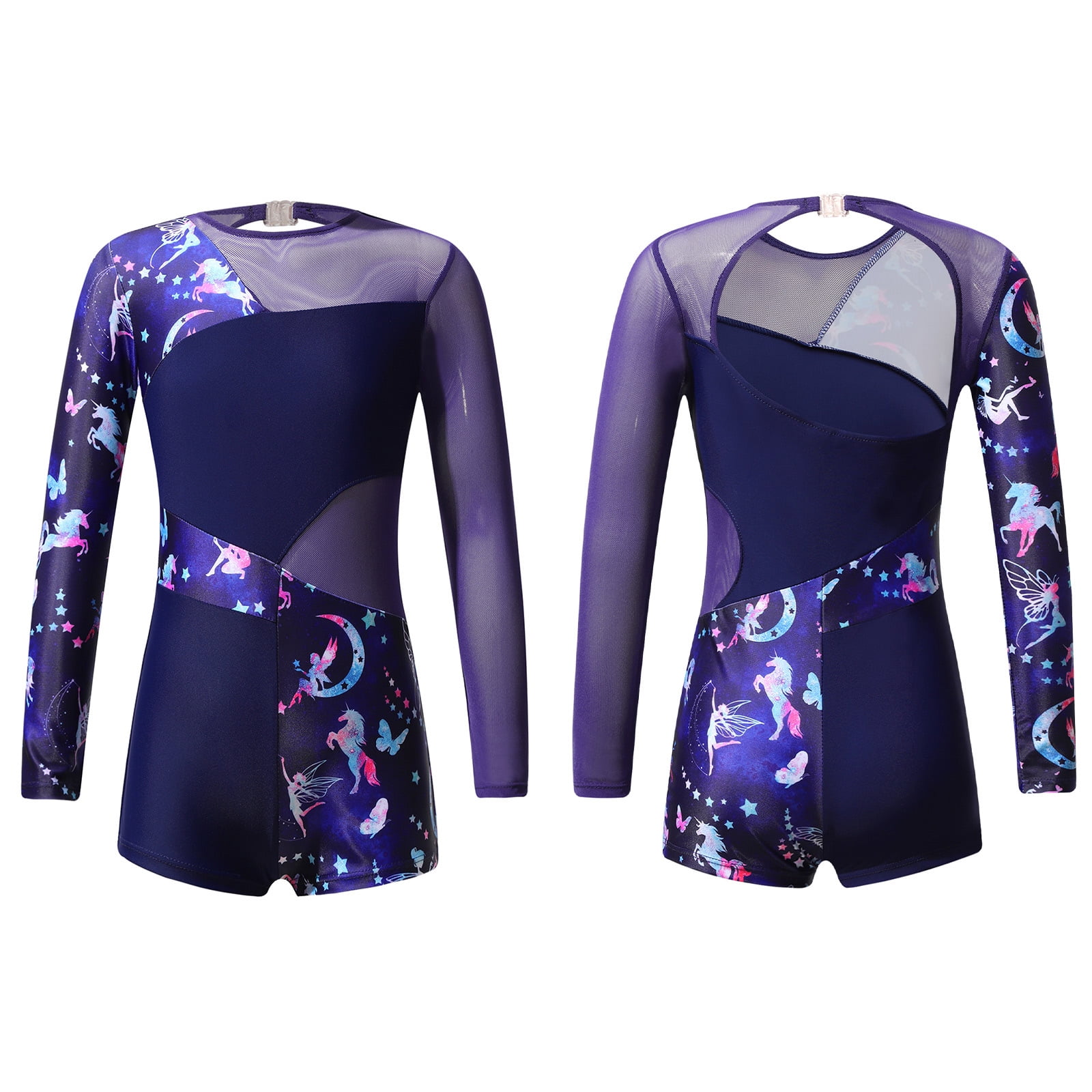 iiniim Kids Girls One Piece Gymnastics Leotard Long Sleeve Ballet Dance ...