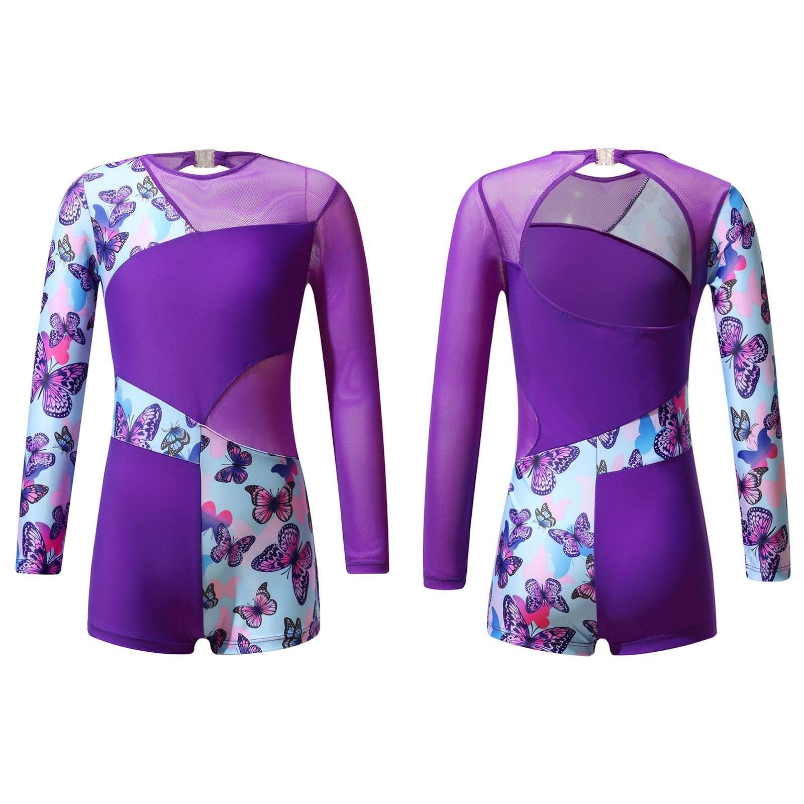 iiniim Kids Girls One Piece Gymnastics Leotard Long Sleeve Ballet Dance ...
