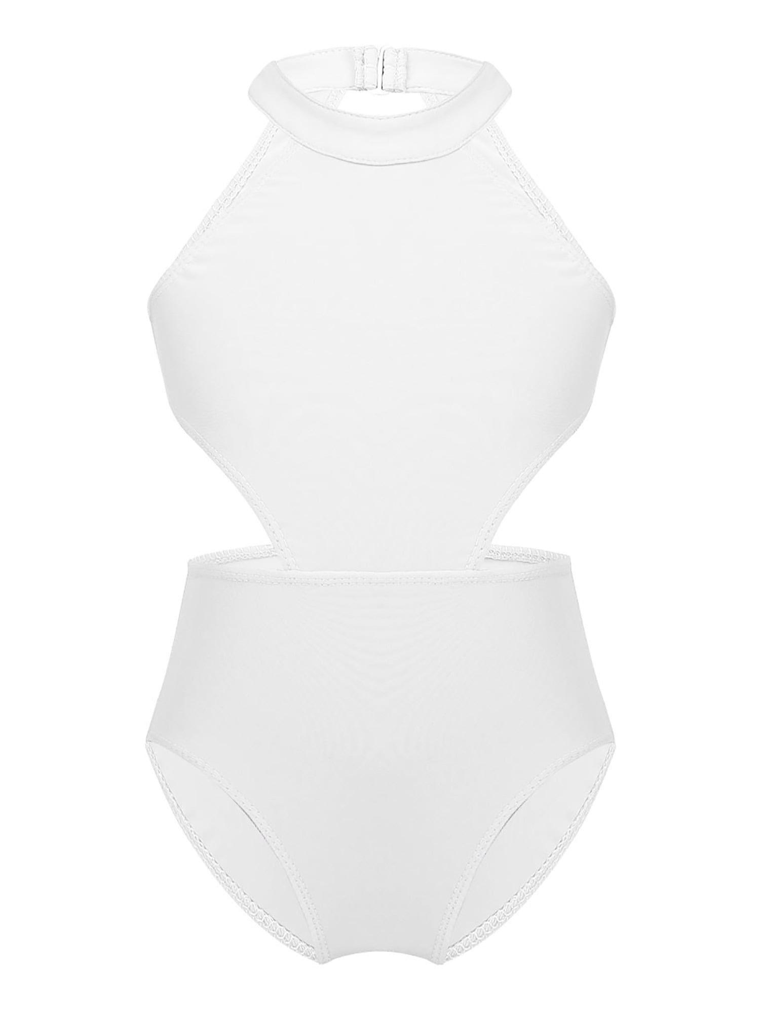 iiniim Kids Girls One Piece Sleeveless Halter Cutout Waist Backless ...