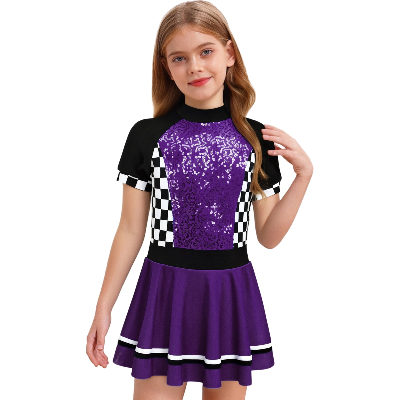 iiniim Kids Girls Race Car Driver Costume F1 Opening Cheerleading ...