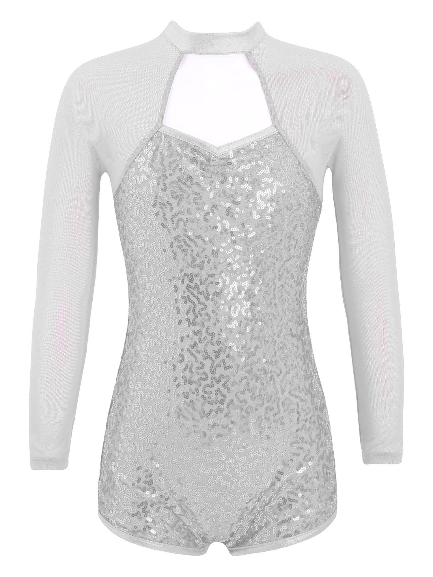 iiniim Kids Girls Sequin Sparkly Hollow Back Gymnastic Leotard ...