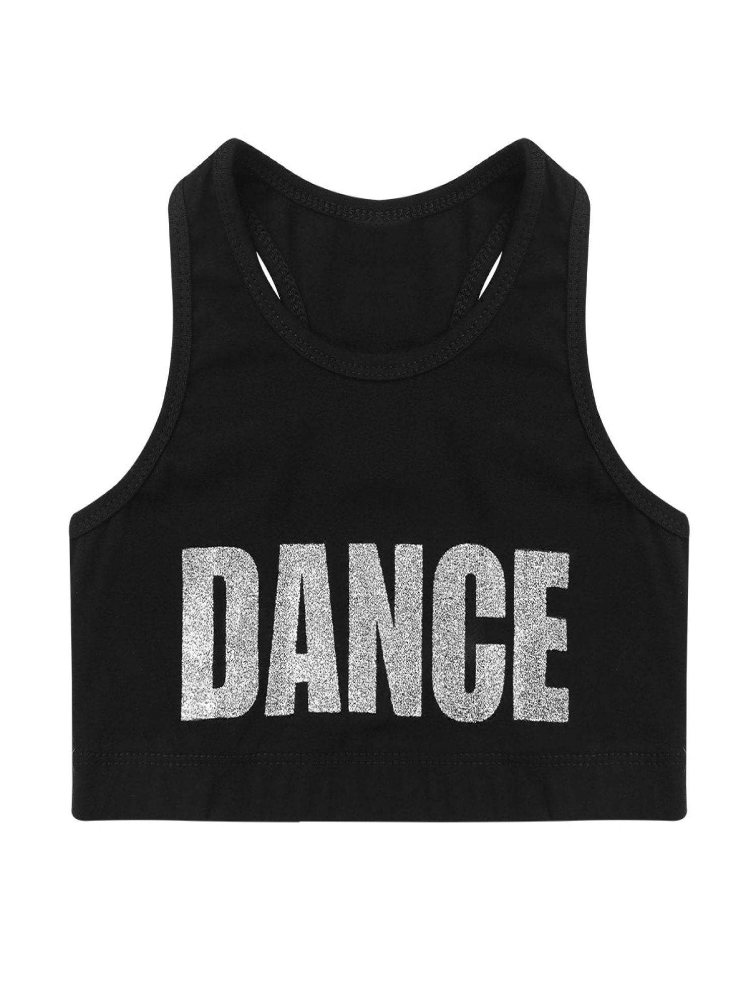 iiniim Kids Girls Shiny Letters Printed Racer Back Dance Sports Bra ...