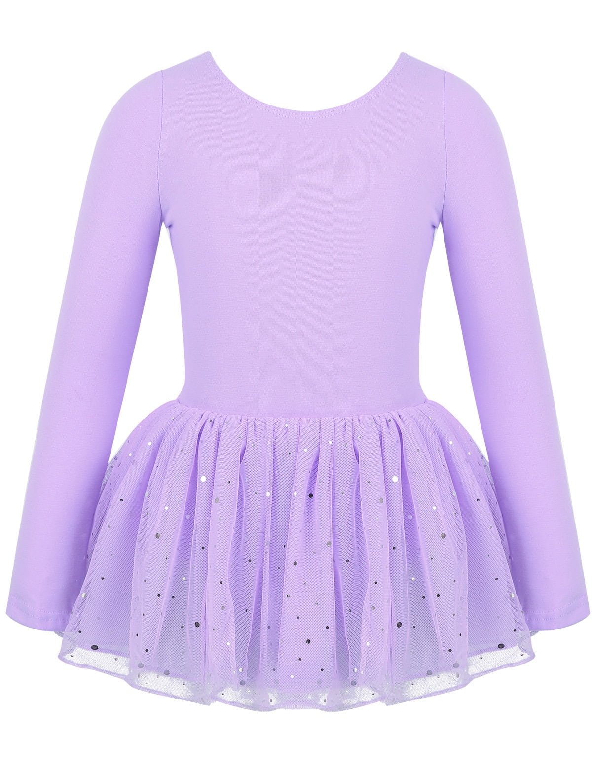 iiniim Kids Girls Shiny Long Sleeve Ballet Dance Tutu Dress Dancewear ...
