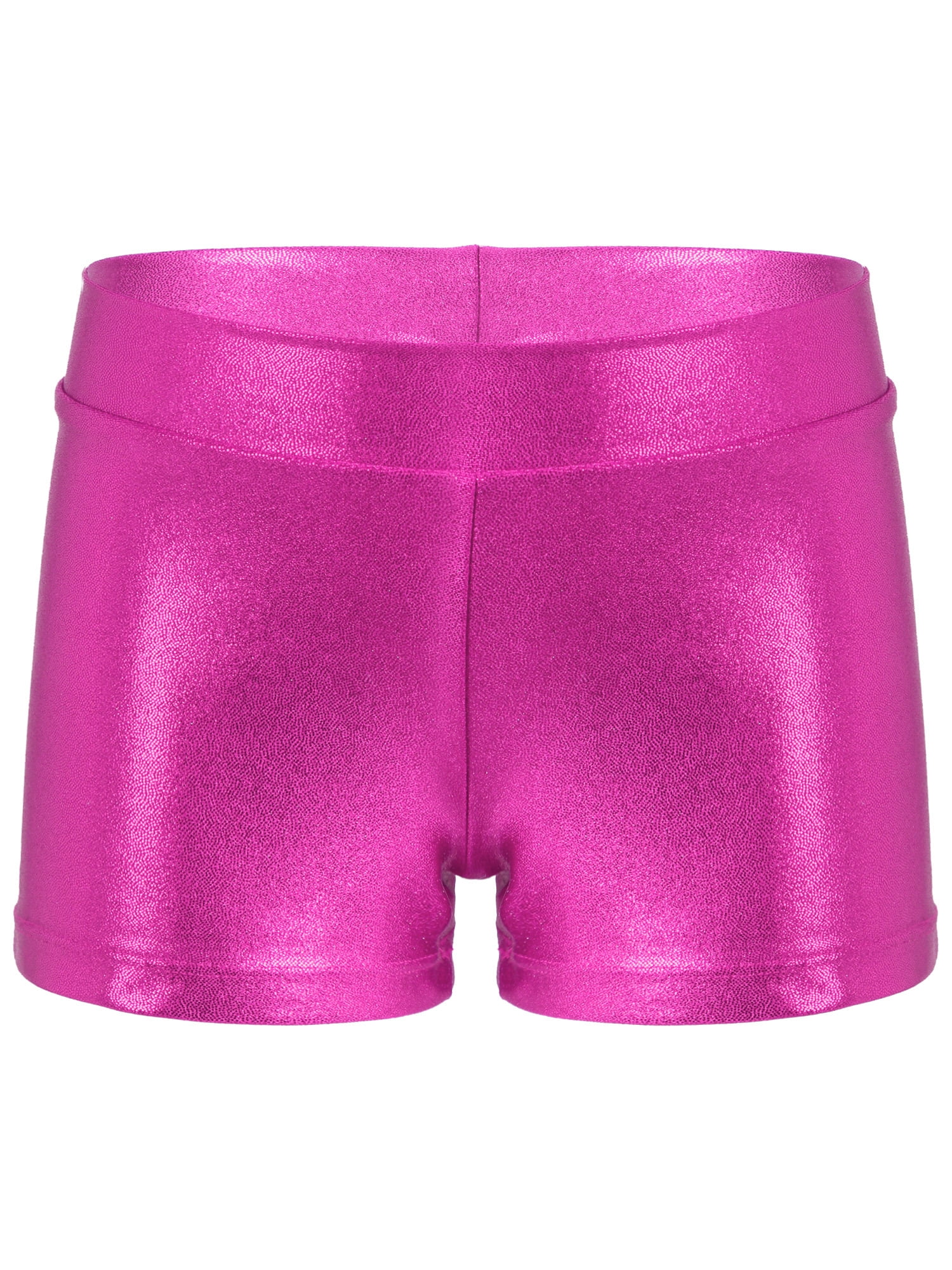iiniim Kids Girls Shiny Metallic Ballet Dance Shorts Athletic Gym ...