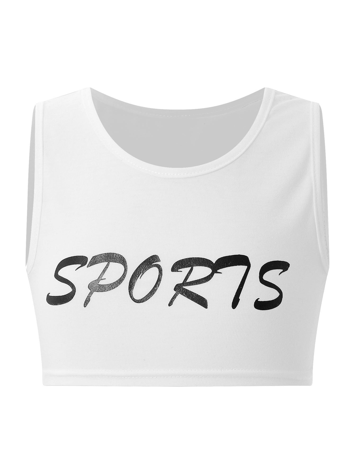 iiniim Kids Girls Sleeveless Athletic Crop Top Gymnastics Dance Racer ...