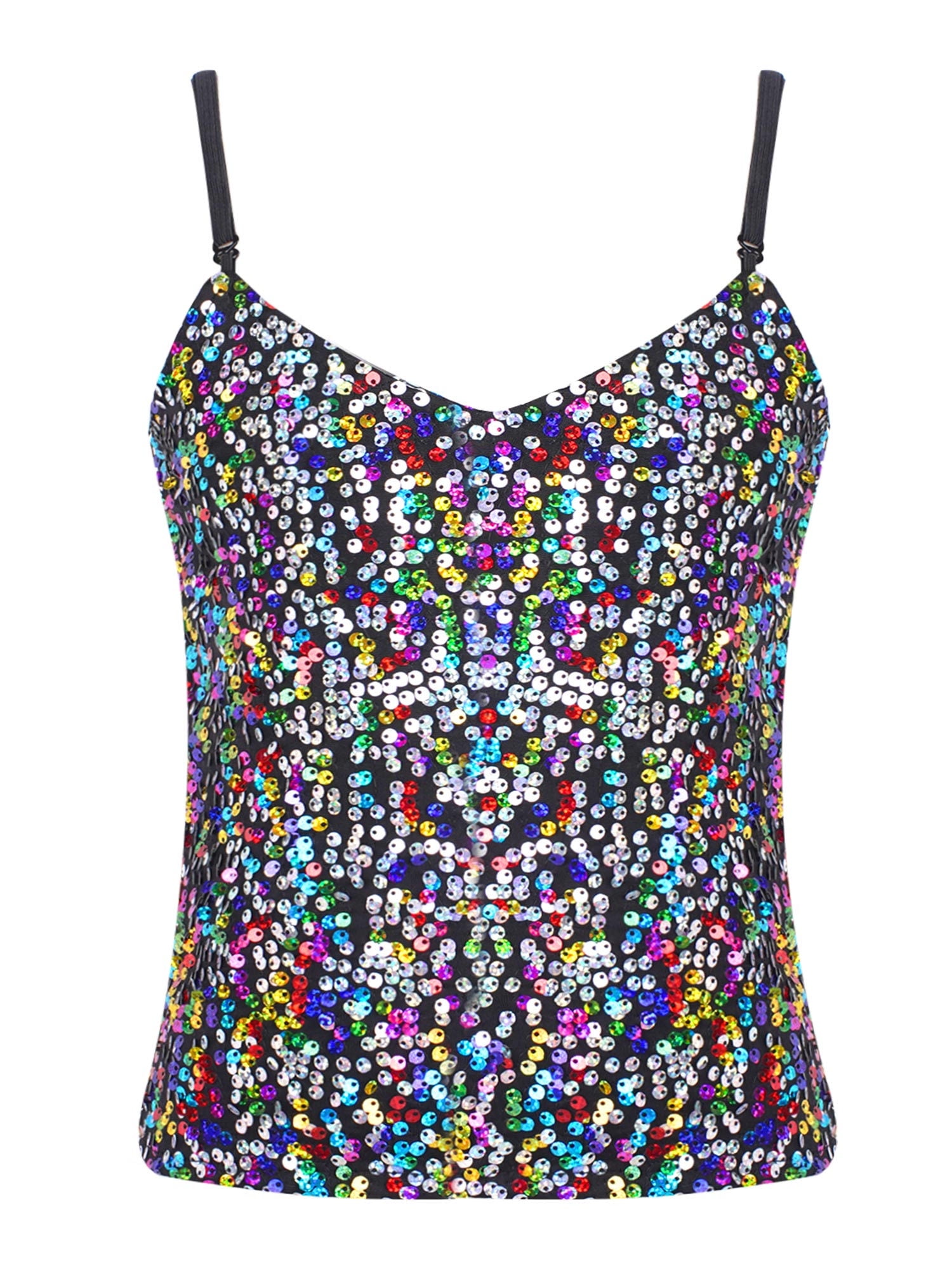 iiniim Kids Girls Sparkle Sequins Camisole Dancewear Tank Top Spaghetti ...