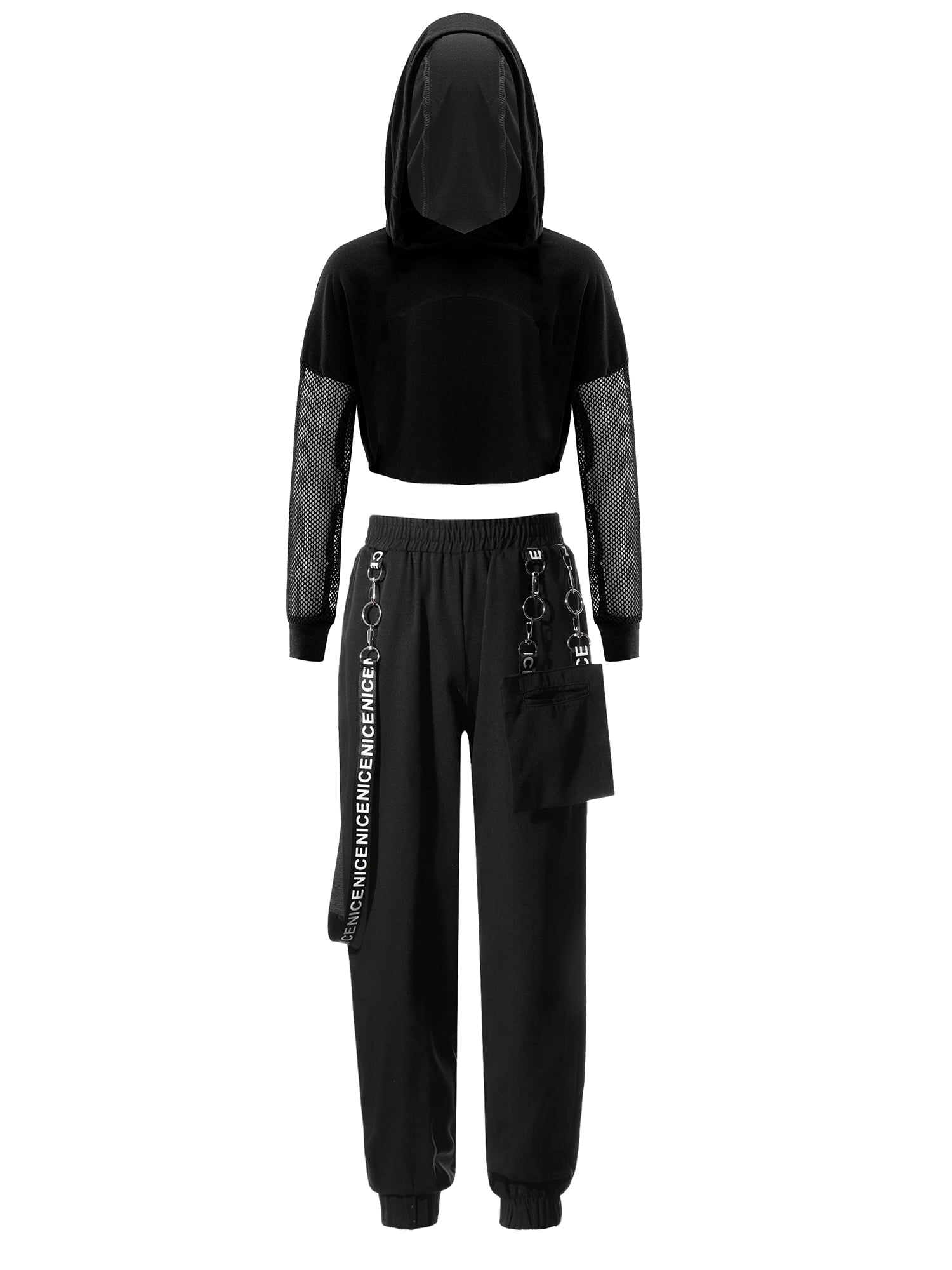 iiniim Kids Girls Sports Suit Hip-Hop Dance Outfits Mesh Long Sleeve ...