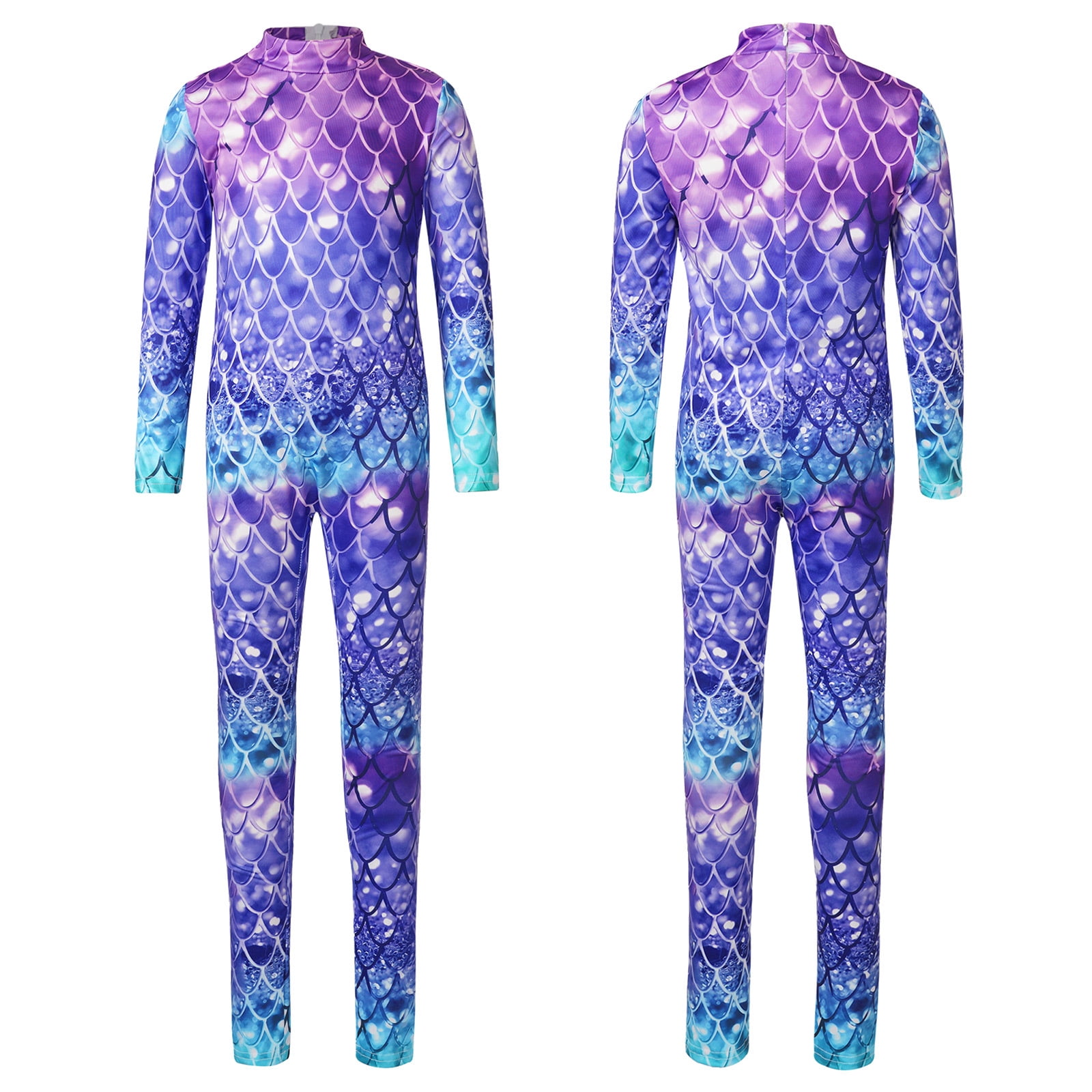 iiniim Kids Girls Stretchy Full Length Long Sleeve Unitard Bodysuit ...