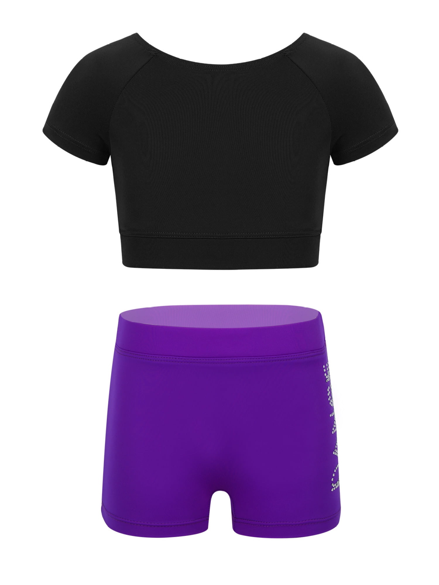 iiniim Kids Girls Two Piece Sports Active Outfits Short Sleeves Tops ...