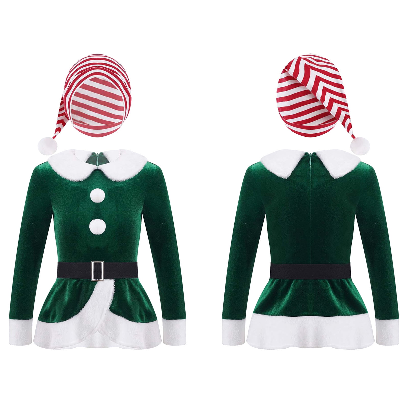 iiniim Kids Girls Velvet Long Sleeves Mrs Santa Claus Coat Jacket ...