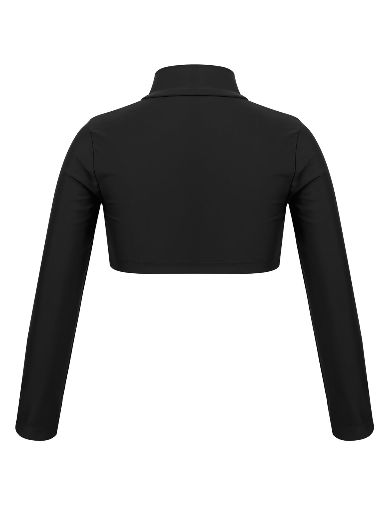 iiniim Kids Girls' Yoga Gymnastics Tops Solid Color Long Sleeves Crop ...