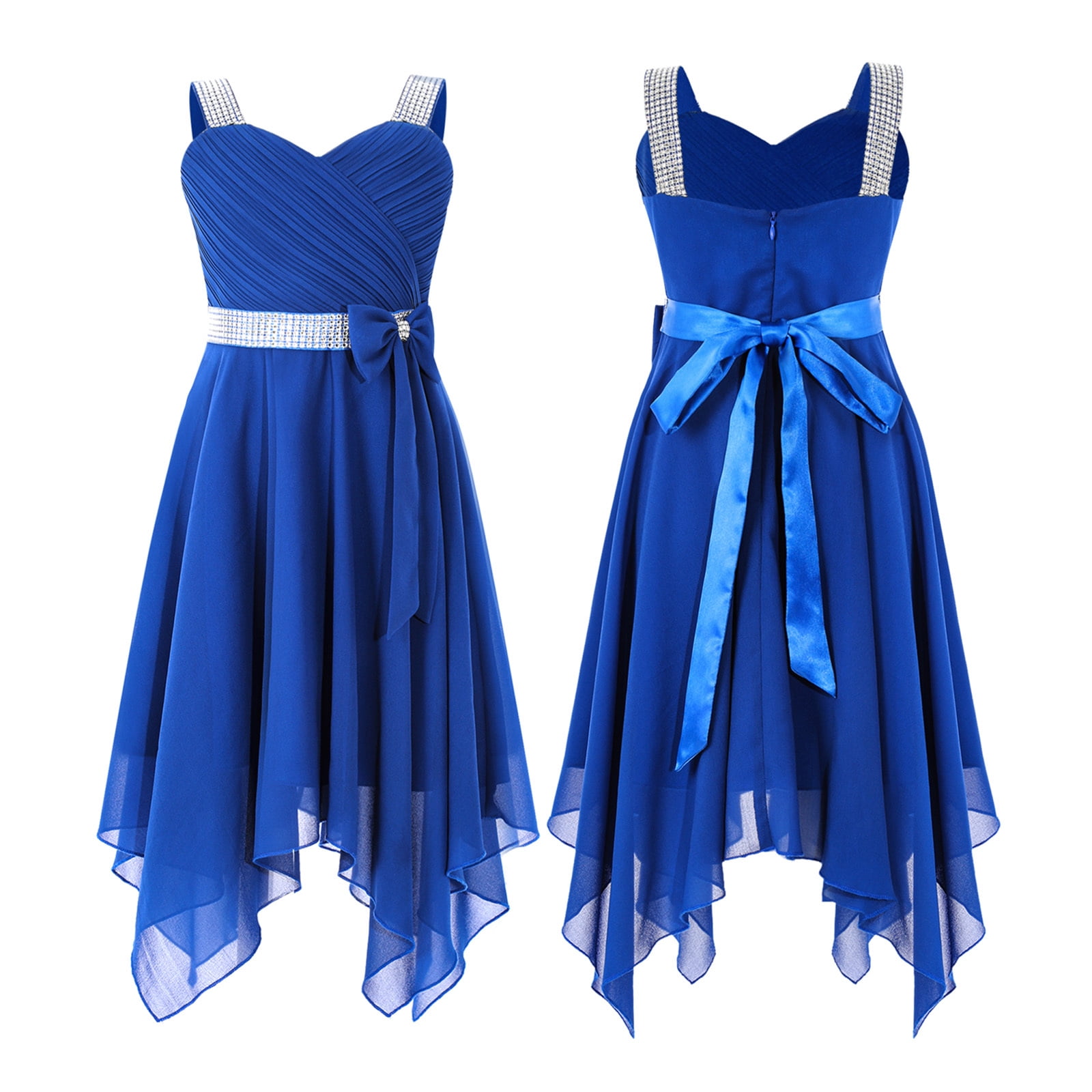 iiniim Kids Shiny Rhinestone Ball Gown Chiffon Wedding Flower Girls ...