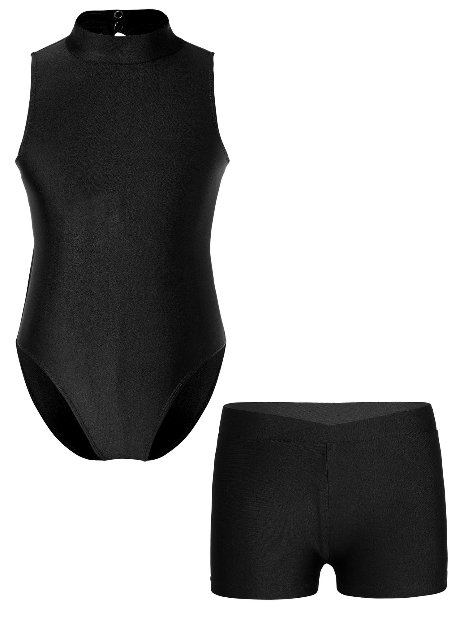 iiniim Kids Sleeveless Ballet Dance Leotards Girls Mock Neck Gymnastics ...