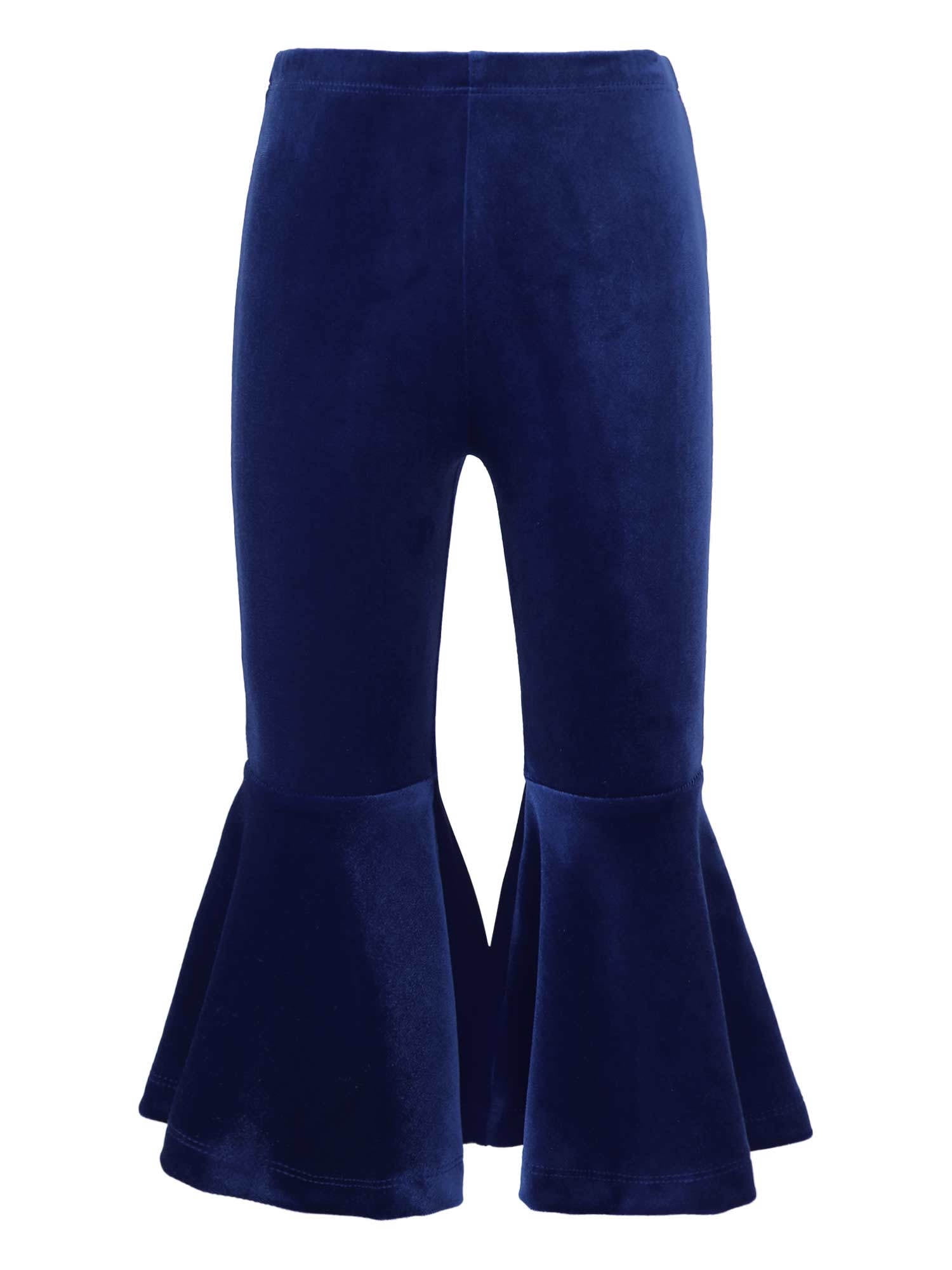 iiniim Kids Toddler Baby Girl Flare Pants Velvet Bell Bottom Ruffle ...