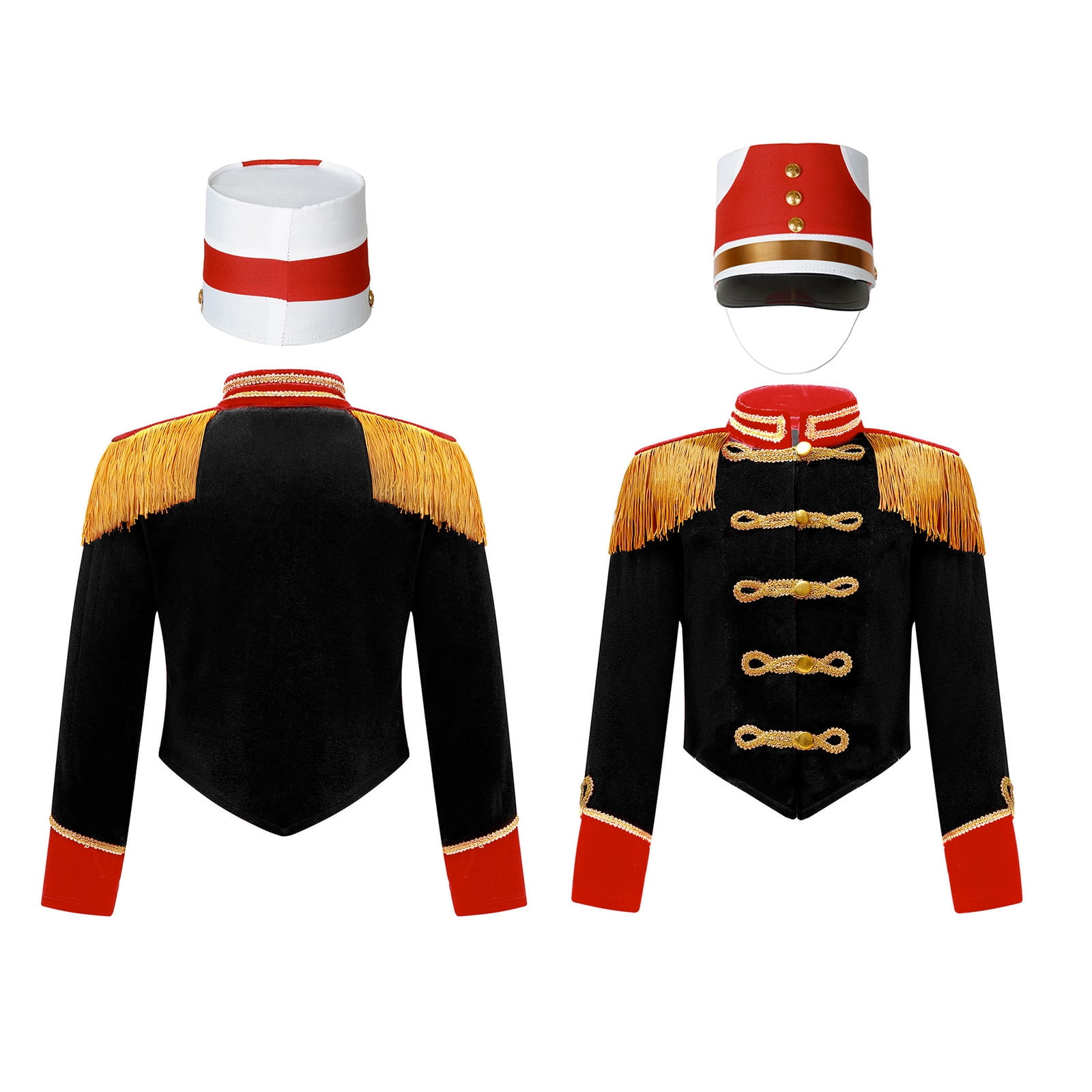 iiniim Marching Band for Kids Boys Girls Drum Major Uniform Tassel ...