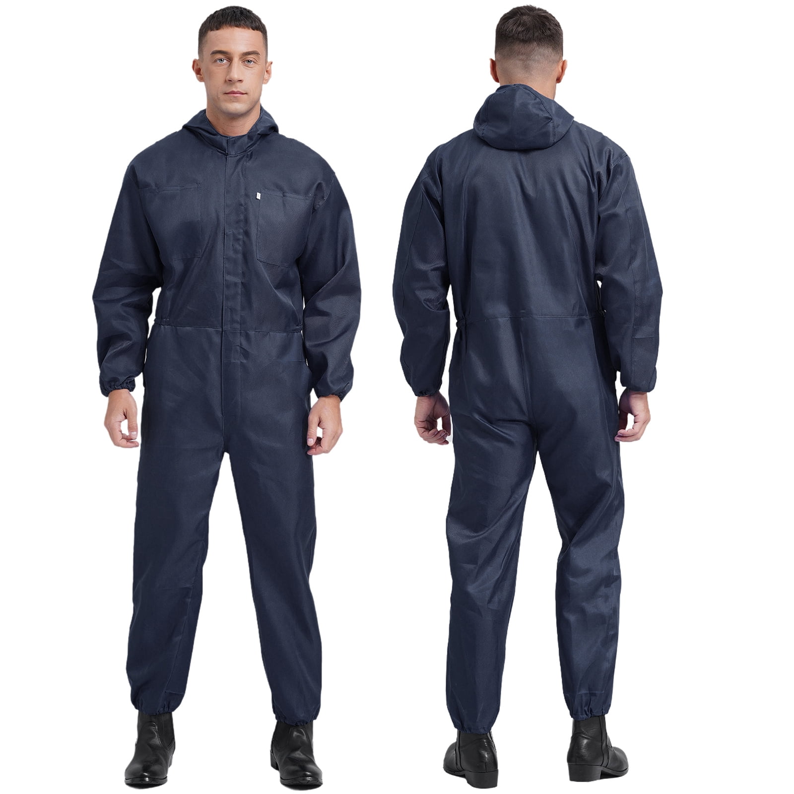 iiniim Men Long Sleeve Hooded Dustproof Mechanic Uniform Workshop Auto ...