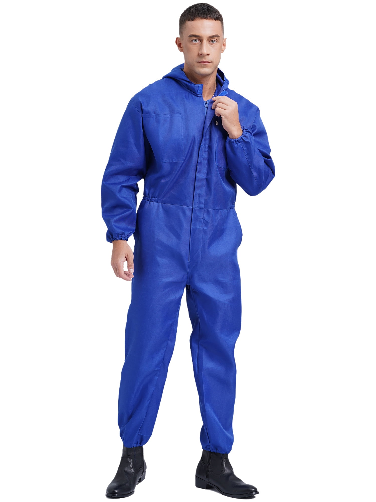 iiniim Men Long Sleeve Hooded Dustproof Mechanic Uniform Workshop Auto ...