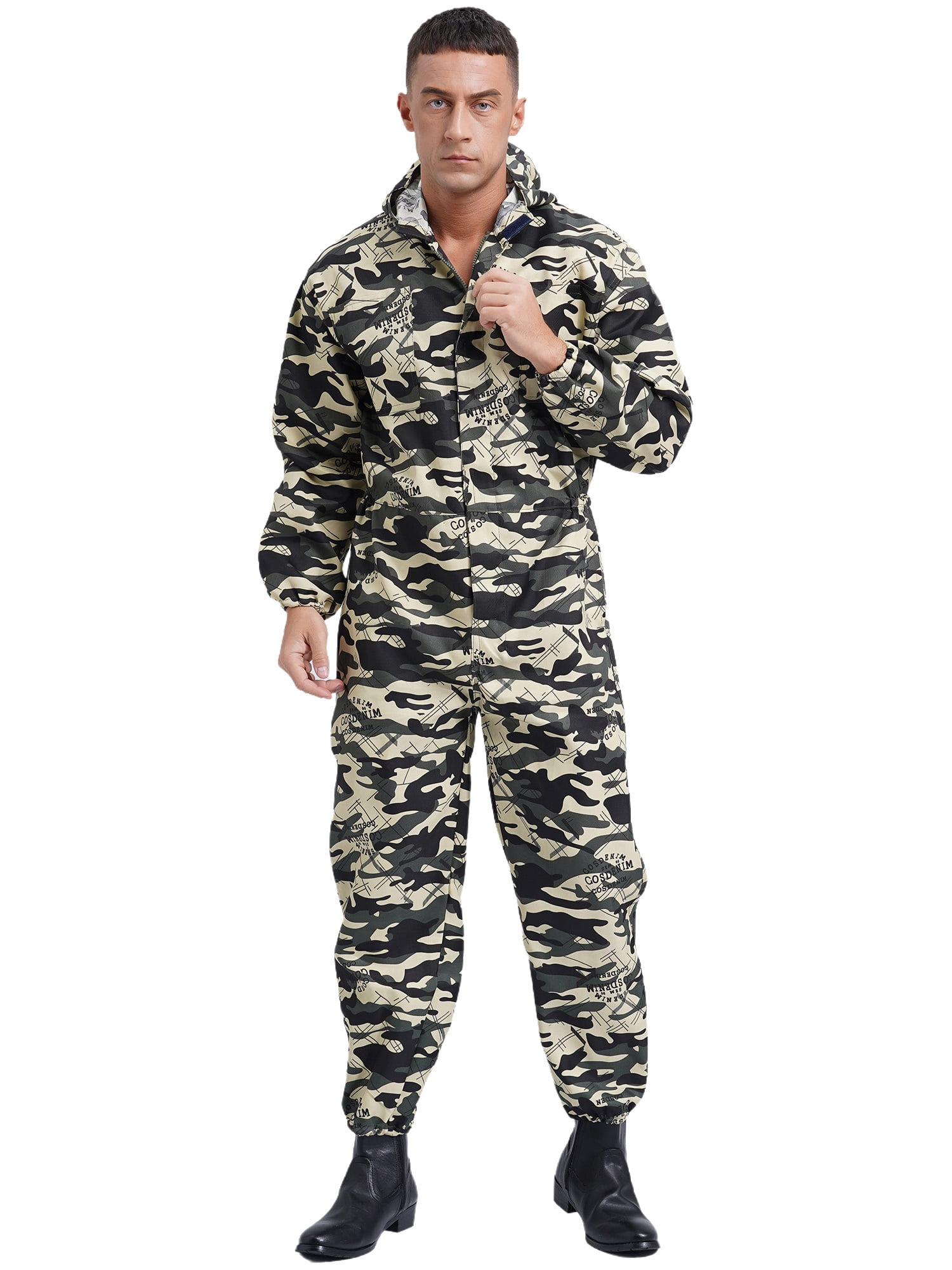 iiniim Men Long Sleeve Hooded Dustproof Mechanic Uniform Workshop Auto ...