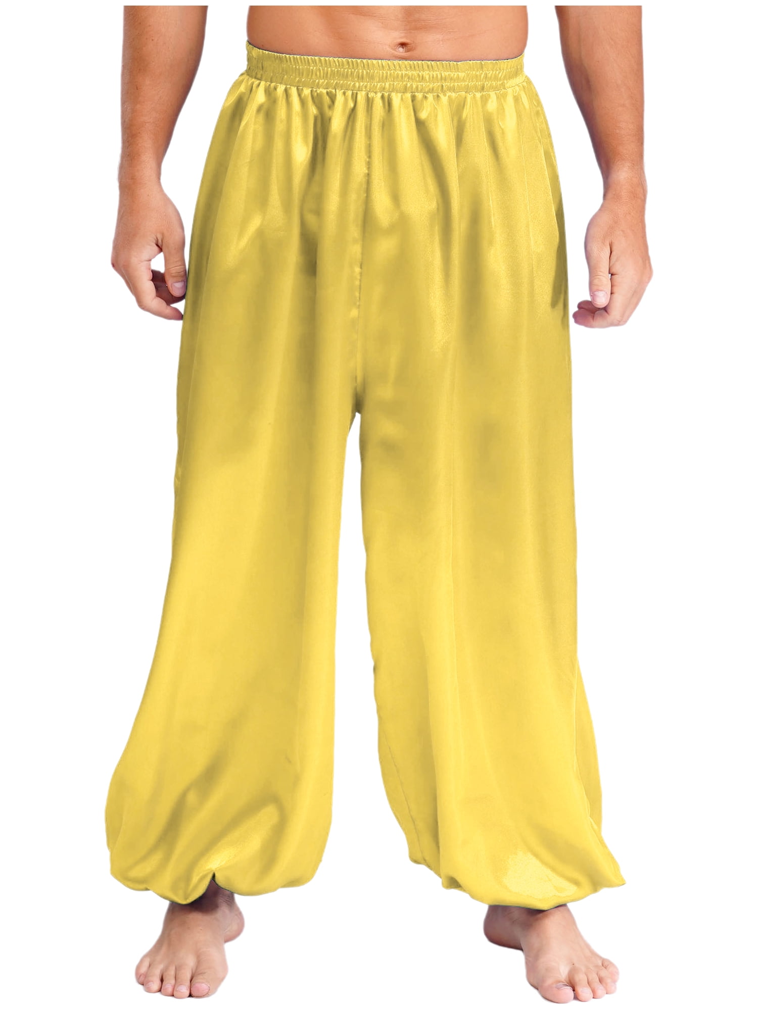 iiniim Men's Belly Dance Pants Satin Silky Loose Fit Comfy Bloomers ...
