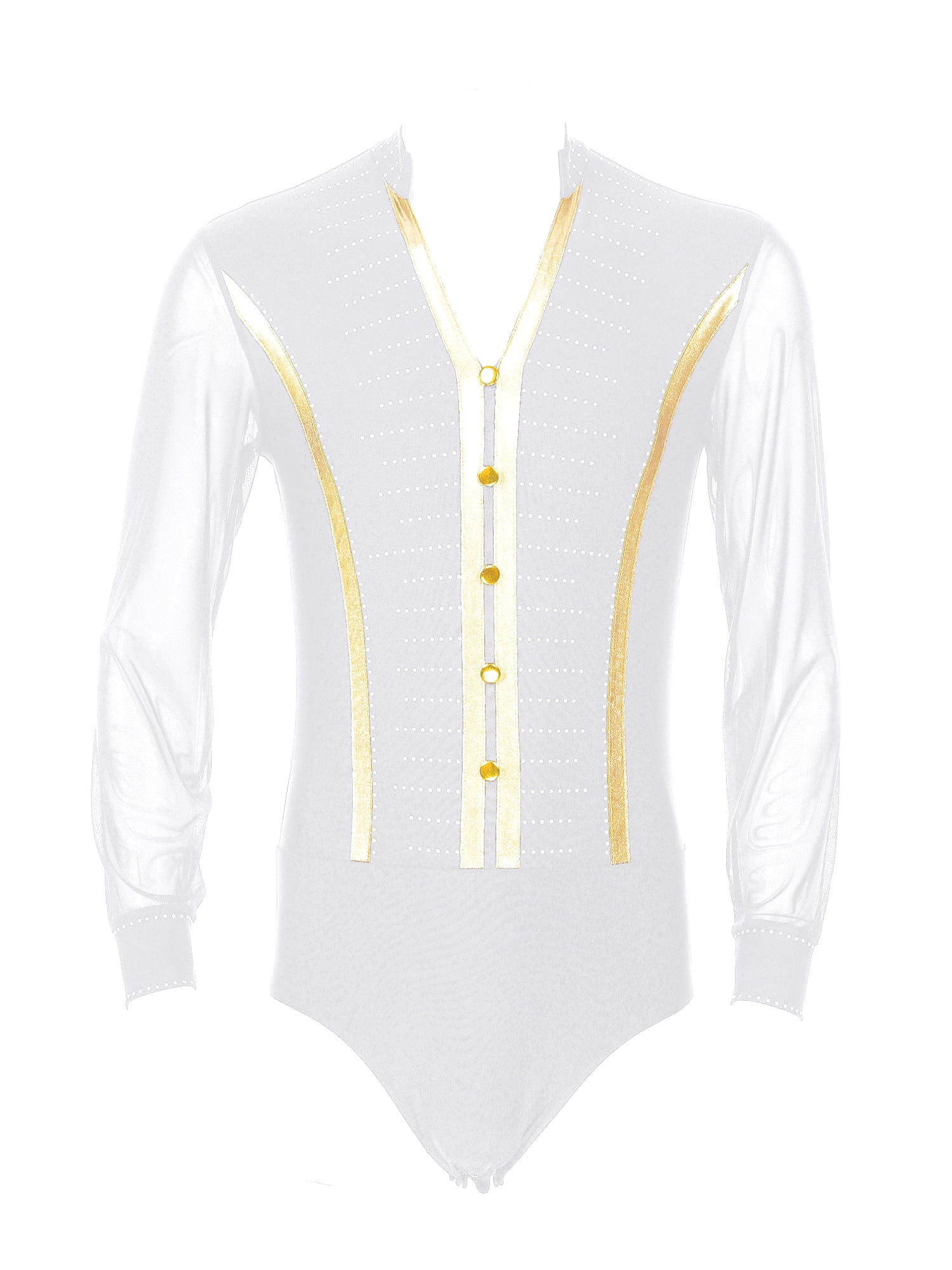 iiniim Men's Shiny Rhinestone Deep V Neck Latin Tango Dance Shirt ...